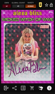 Topps WWE Slam 2021 Alexa Bliss Heritage Pink Nickname Sig Award 41cc ...