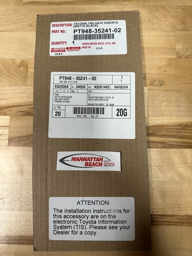 2024-2025 TACOMA BLACK TAILGATE LETTER INSERTS PT948-35241-02 GENUINE ...