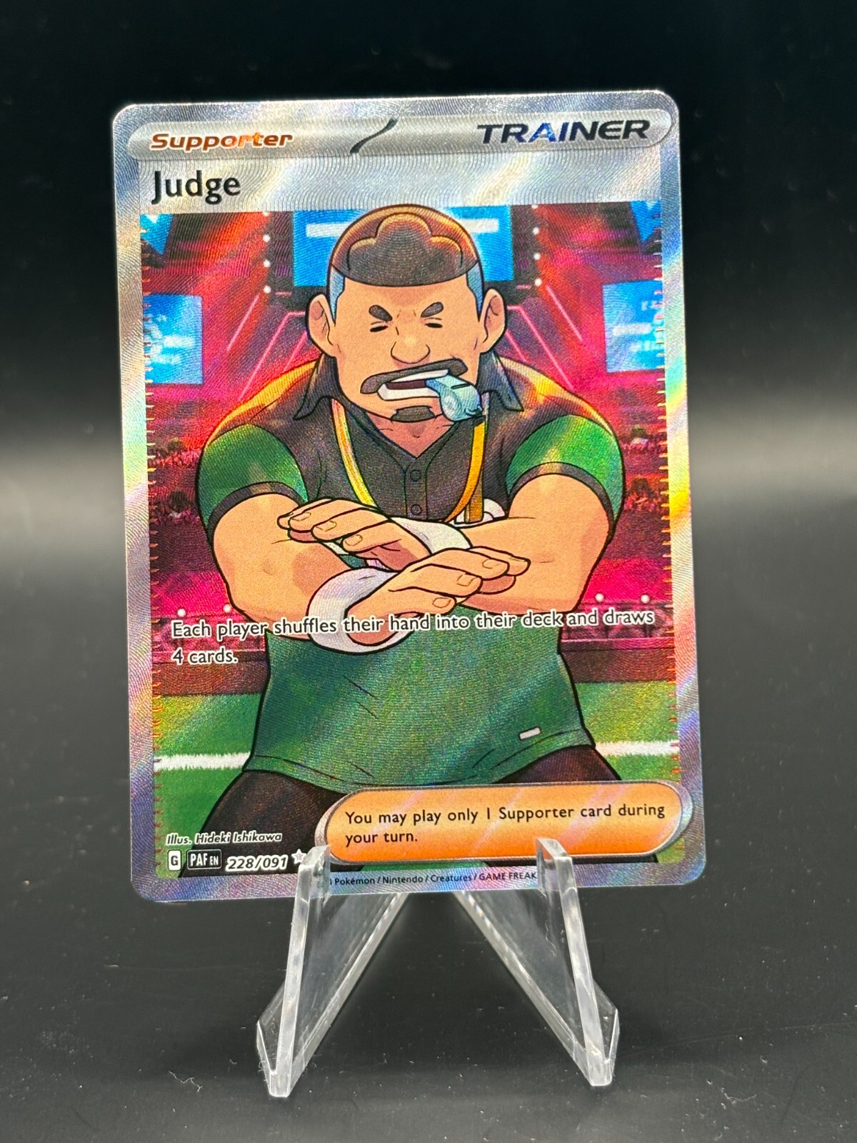 Judge Full Art Ultra Rare Trainer Paldean Fates Pokemon TCG Card 228/ ...