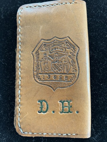Vintage Retired NYPD Officers ID, Key Chain & Wallet Leather Case Badge ...
