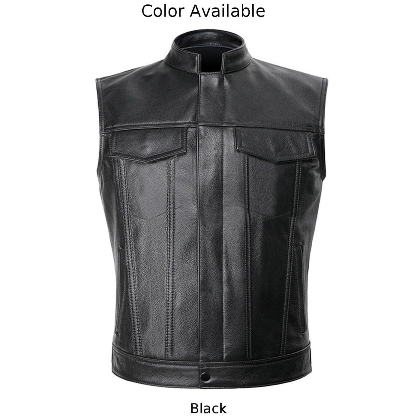 Classic Men's Faux Leather Club Motorcycle Biker Cut off Vest with ...