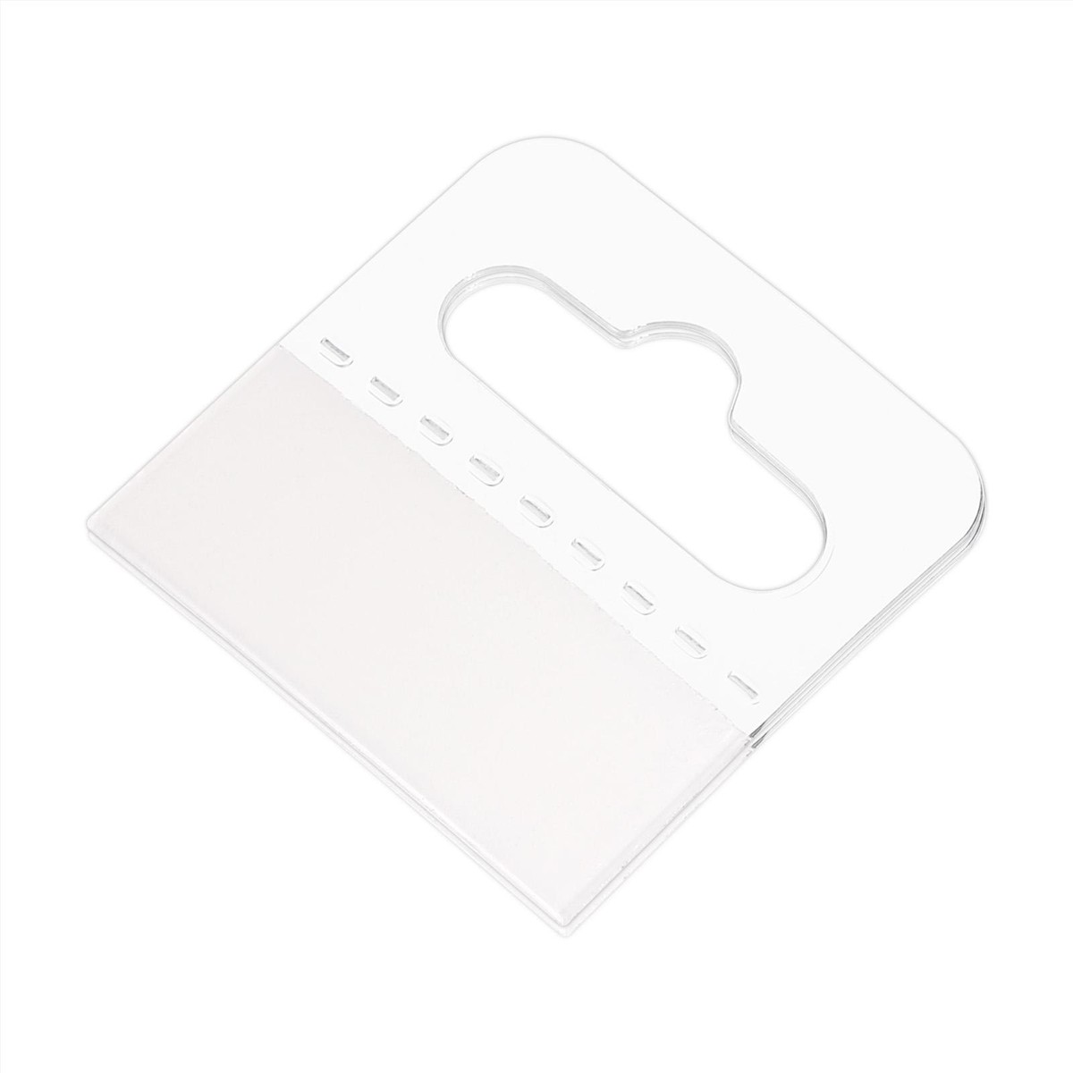 Plastic With Adhesive Hang Tags Plastic Clear Slot Hole Hang Tags