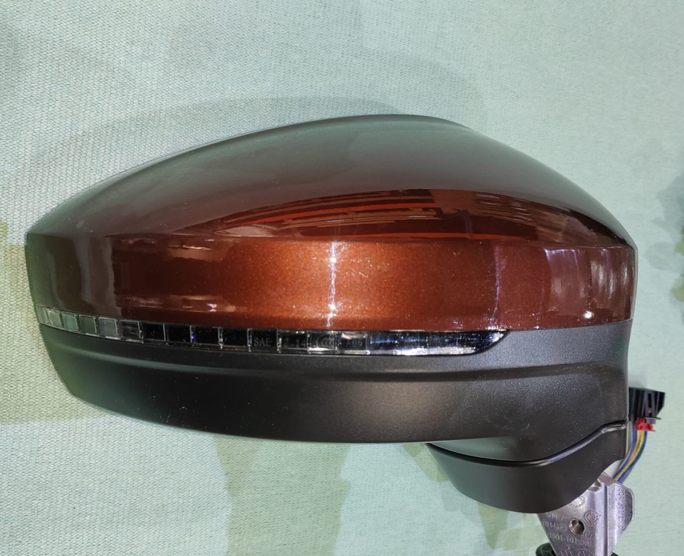 VOLKSWAGEN TIGUAN MK2 2016 - 23 WING MIRROR RIGHT DRIVER SIDE BROWN ...