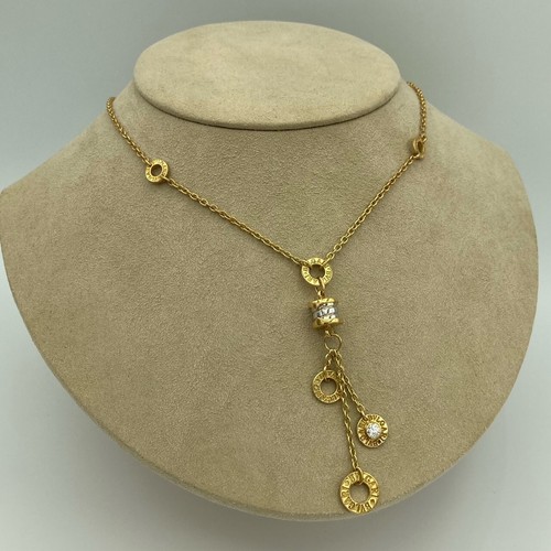 Bvlgari B Zero One 18K Yellow Gold Lariat Diamond Necklace Bulgari | eBay