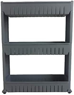3/4 Tier Storage Tower Slide Out Rolling Castor Organiser Trolley Rack ...