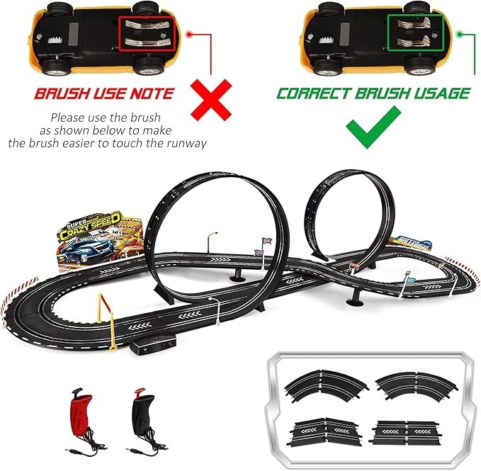 Slot Car Race Track Set Electric Powered Race Track Dual Racing Car ...