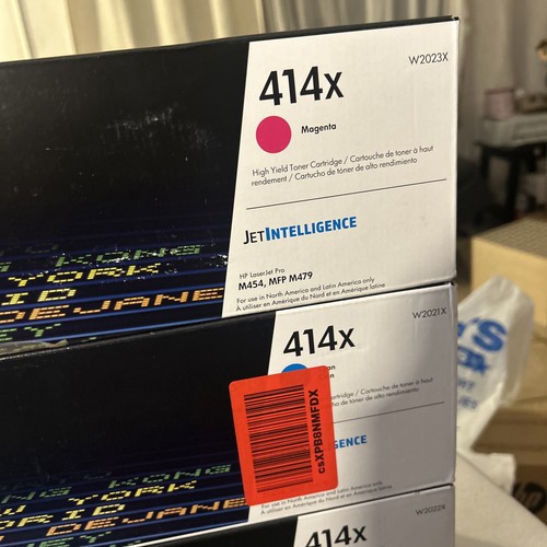 HP 414X W2021X,W2022X,W2023X Toner Set HP Color LaserJet Pro M454, M479 ...