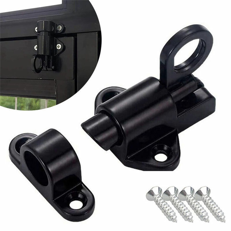 Black Aluminium Alloy Spring Door Lock with Automatic Locking Mechanism ...