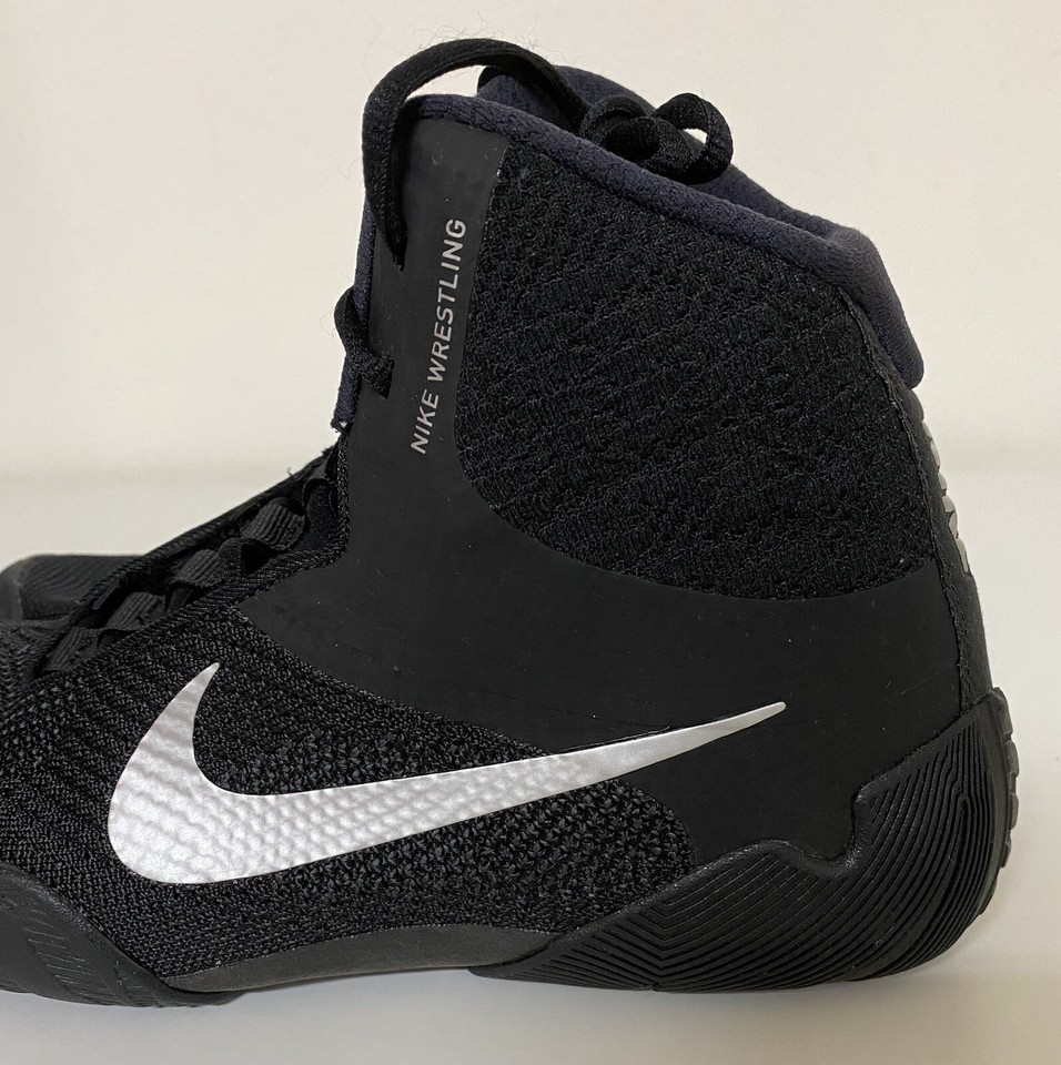 Nike Tawa Black Metallic Silver Mens Sz 10.5 Wrestling Boxing Shoes ...
