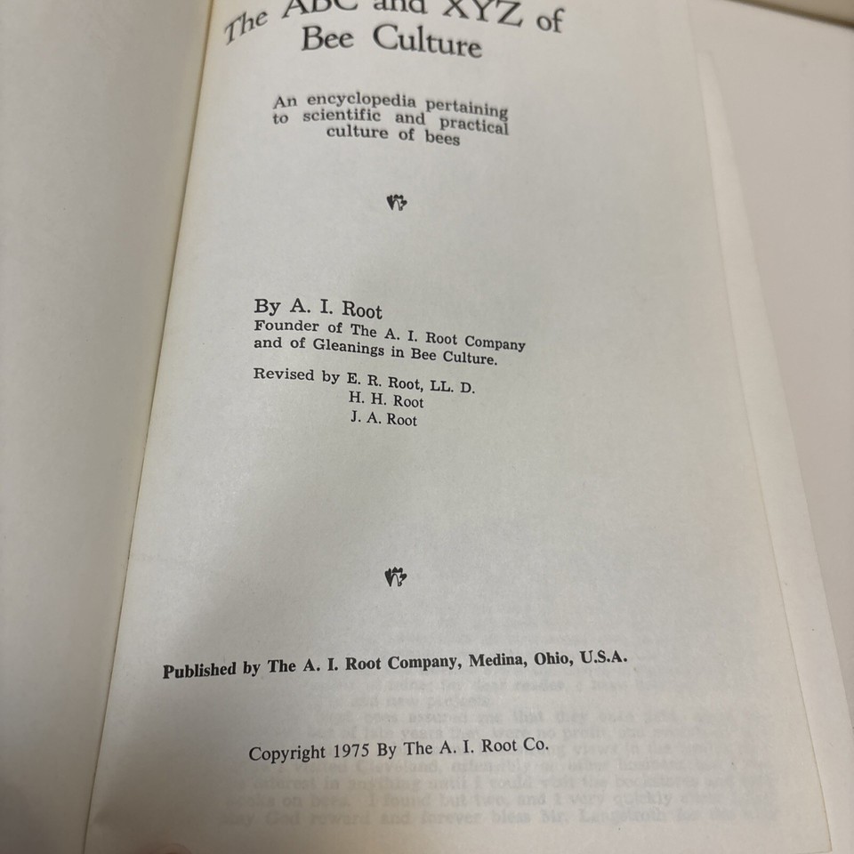 ABC and XYZ of Bee Culture A.I. Root Bee Library HC Book 36th Edition ...