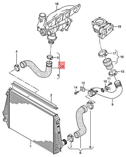 VW AMAROK 2HA 2HB S1B S6B PRESSURE HOSE FOR TURBOCHARGER 2H0145980E NO ...