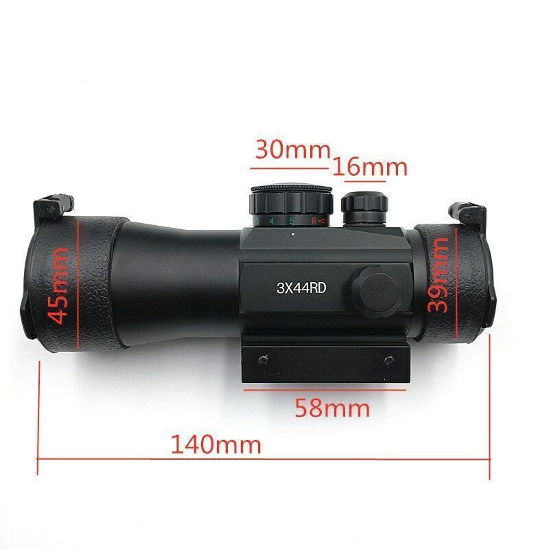 Hunting 3X44 Riflescope Fit 11/22mm Red Green Dot Sight Scope Optics US ...