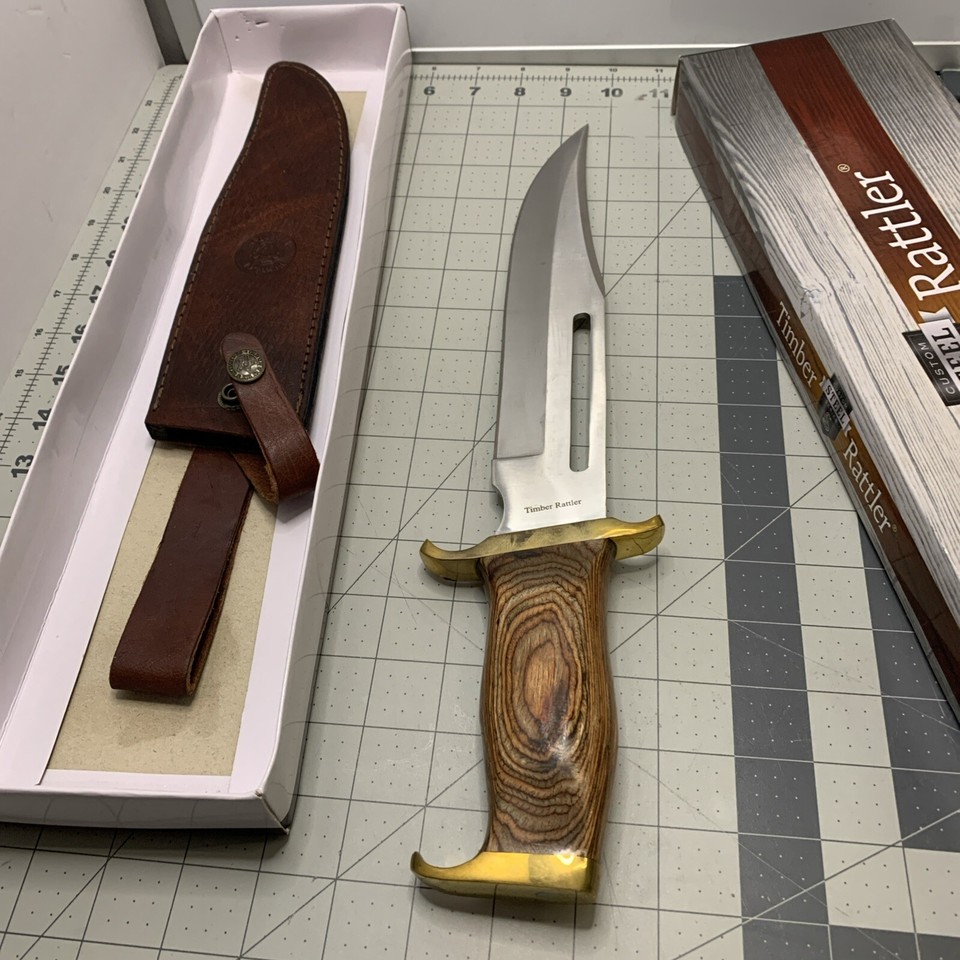 Timber Rattler Jungle Fury Bowie Fixed Blade Hunter Knife TR88 Wood ...