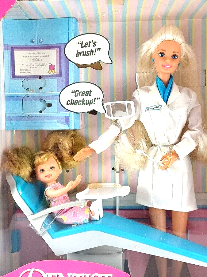 BARBIE Dentist Barbie Doll Set with Patient 1997 NIB Mattel 17255 ...