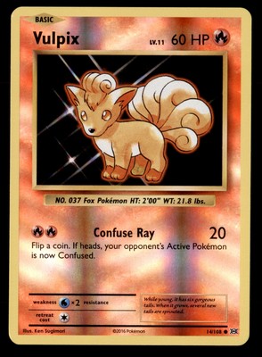 Pokemon Card Vulpix Evolutions 14/108 NEAR MINT Reverse Holo Common TCG ...