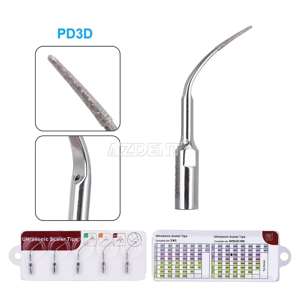 19 Type AZDENT Dental Ultrasonic Scaler Scaling Endo Perio Tips Fit NSK ...