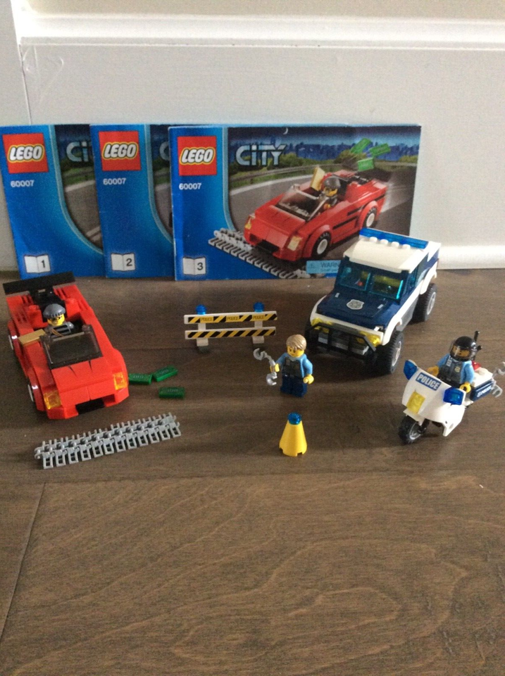 LEGO 60007 CITY High Speed Chase Police Red Sports Car 100% Complete ...