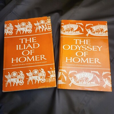 Homer Richard Lattimore The Iliad/Odyssey 2 VOL Set 1st Ed 1976 Reprint ...