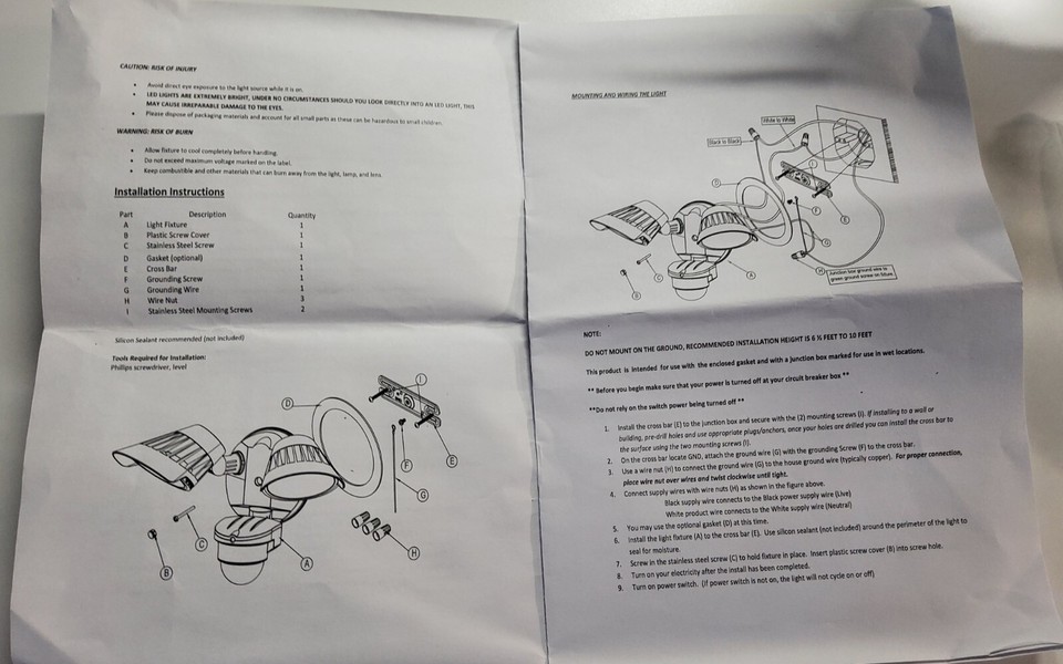 Intertek 2 head Security With Motion Sensor/LED security Light-NEW | eBay
