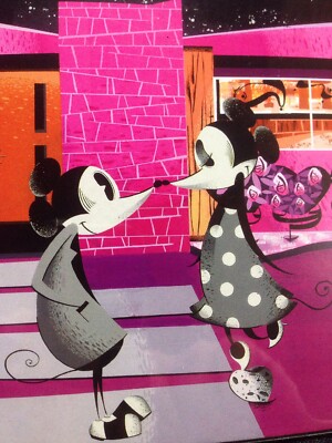 Disney postcard WonderGround Gallery After Work 1959 McBiff. NIP Mickey & Minnie | eBay