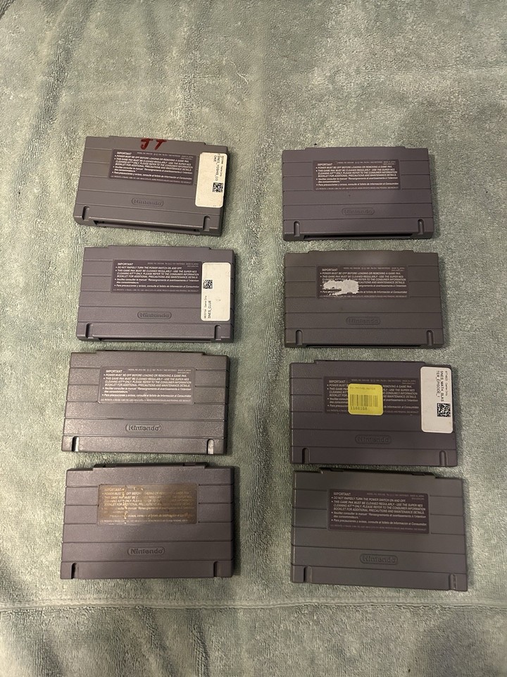 Lot Of 8 SNES Games, Star Wars, Super Mario World / Allstars, Yoshi's ...