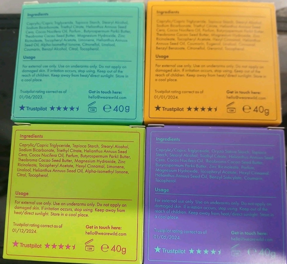 Wild Natural Deodorant Refills X4 Scents Available New and Boxed. | eBay UK