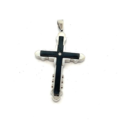 Shaquille O'Neal Stainless Steel Black Enamel .01ct Diamond Accent ...