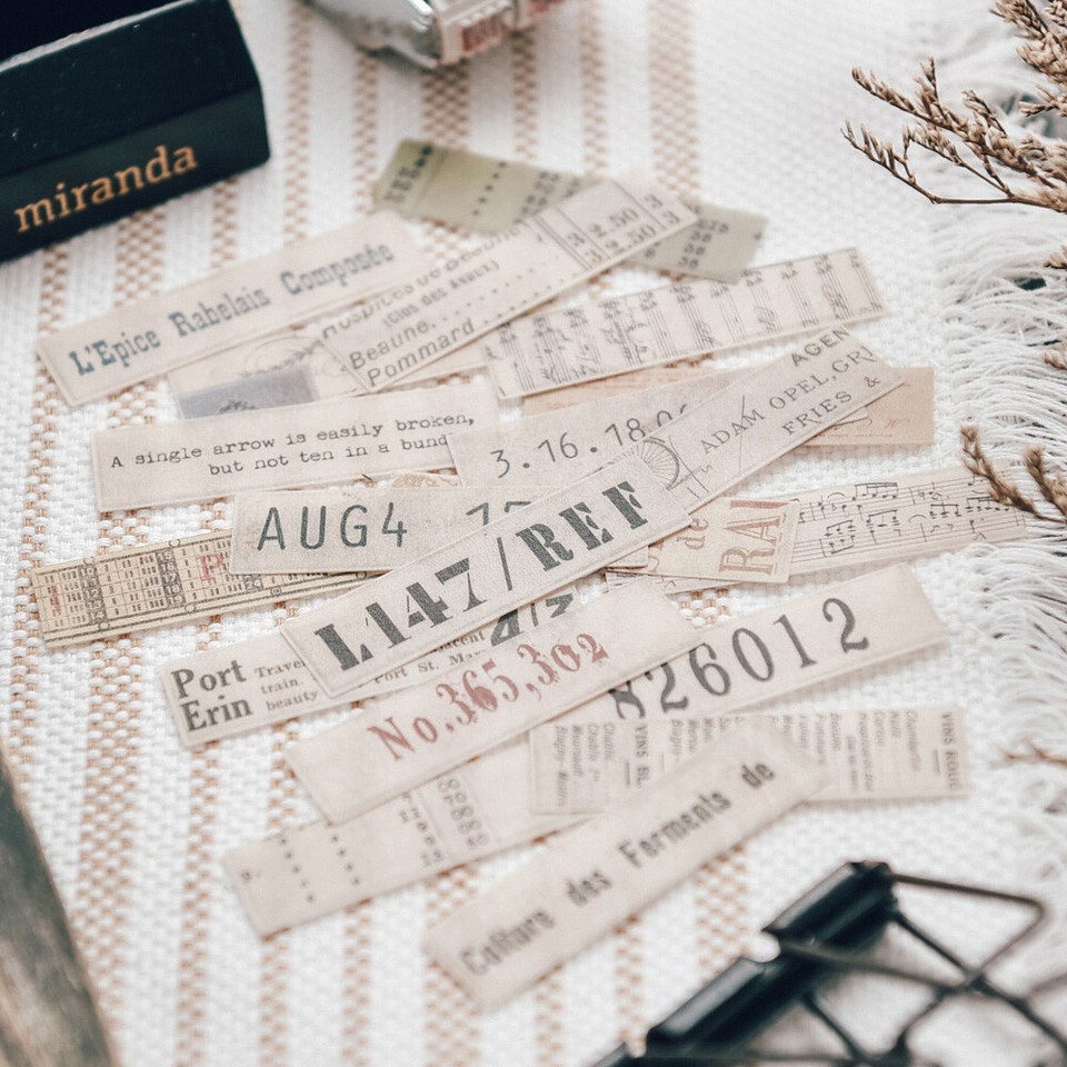 65Pcs Vintage Ticket Label Washi Sticker Scrapbooking Journal Album ...