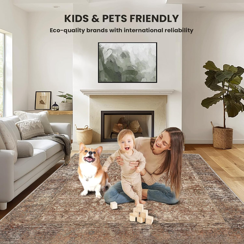 5x7 Area Rugs - Machine Washable Area Rugs for Living Room, Soft ...