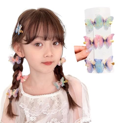 6 PCS Colorful Moving Butterfly Hair Clips Non-Slip Clips Cute 078-6PCS ...