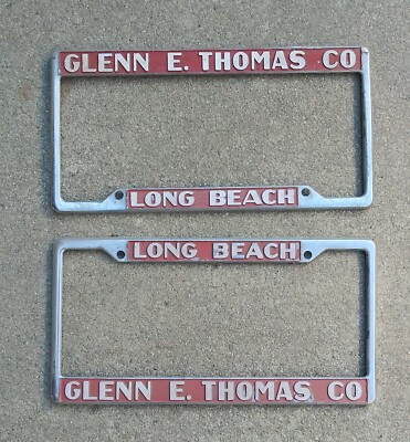 Pair Of Vintage Glenn E. Thomas Co. Long Beach Dealer License Plate ...