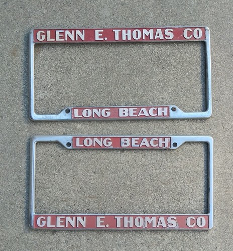 Pair Of Vintage Glenn E. Thomas Co. Long Beach Dealer License Plate ...
