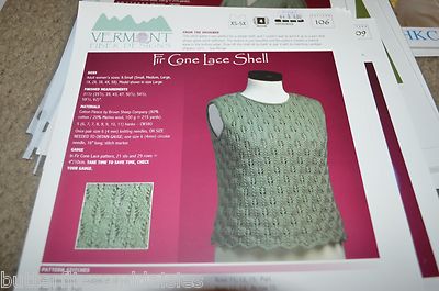 Vermont Fiber Designs Knitting Pattern 106 Fir Cone Lace Shell Up to 5X ...