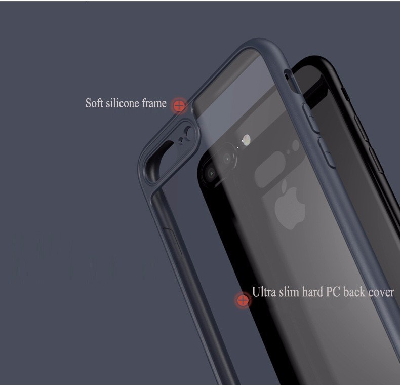 Apple iPhone X 7 Shockproof Clear Ultra Thin Hard Hybrid Bumper Back ...