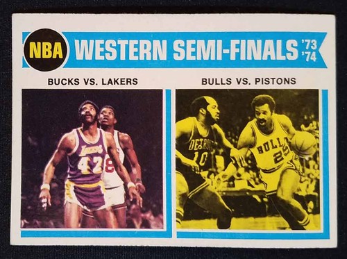 1974-75 Topps #162 NBA Western Semi-Finals Bucks Lakers Bulls Pistons ...