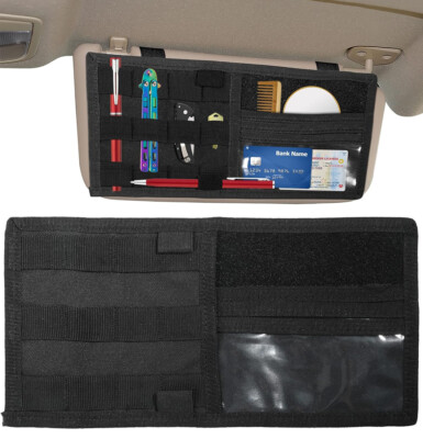 Tactical Visor Panel Storage Pouch Holder Nylon Car Sun Visor Organizer ...