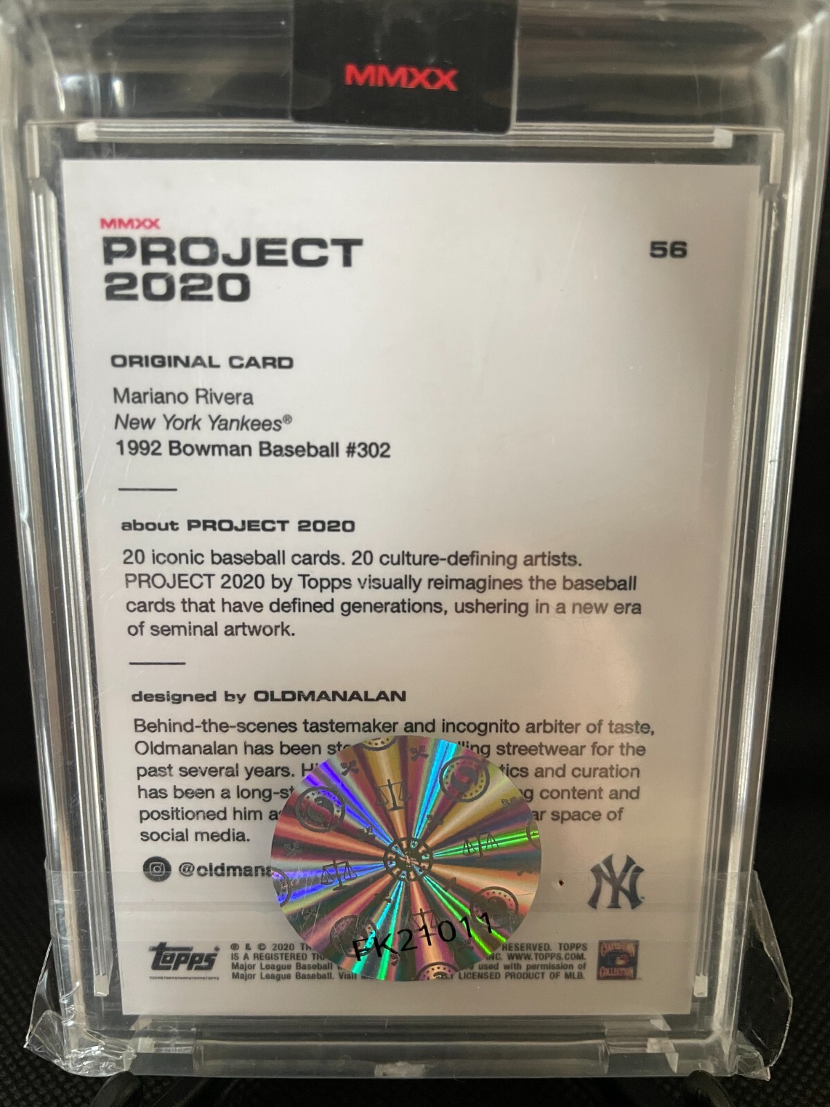 Topps Project 2020 Oldmanalan x Mariano Rivera #56 PR 1127 | eBay