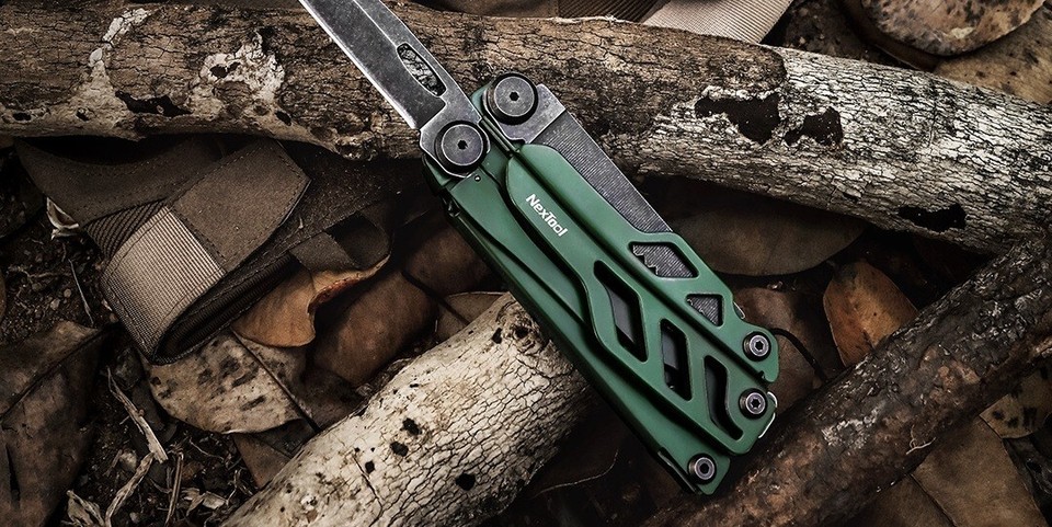 NexTool Flagship Pro Multi Tool Green Stainless Steel Handles Belt/Cord ...