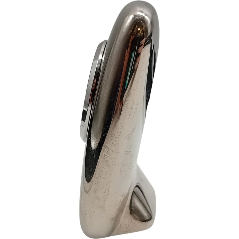 Silver Quartz Desk Clock Roman Numerals Rectangular Case Vintage Look ...