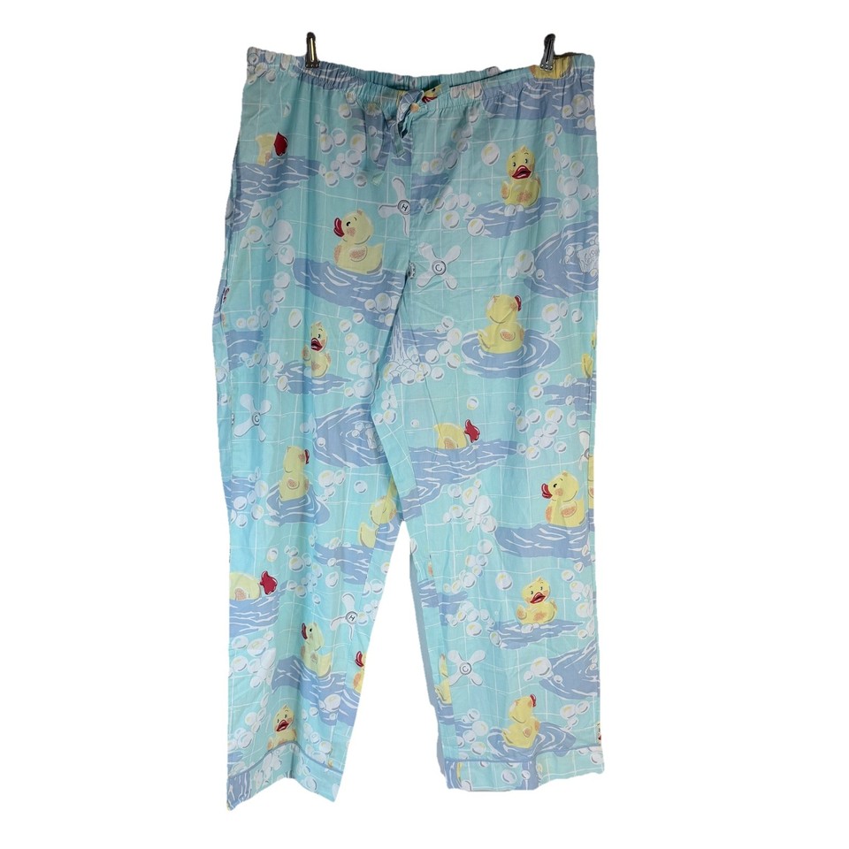 Nick & Nora XXL Rub-A-Dub Rubber Duck Lightwt Cotton Pajama Set LS Top ...