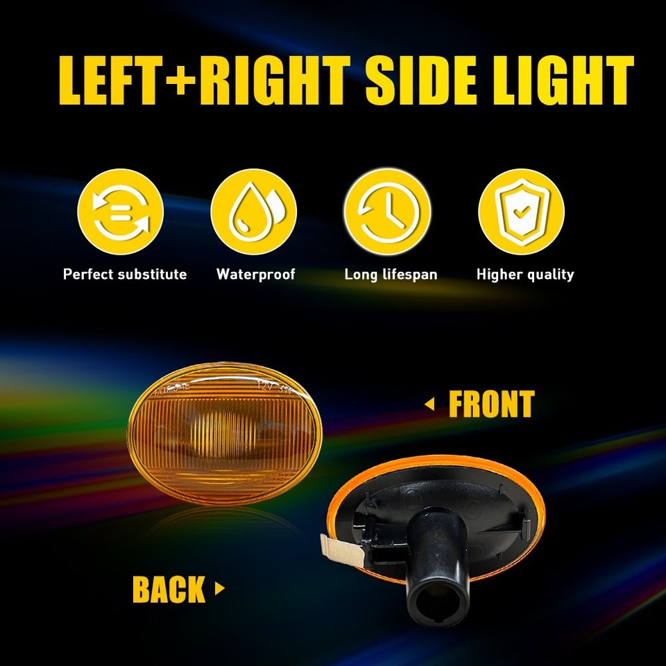 2-20PCS Amber Lens For Mini 2nd R55 R56 R57 R58 Front Fender Side Light ...