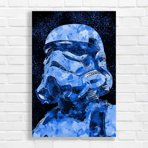 Colorful Stormtrooper Abstract Blue Canvas Print Large Picture Wall Art ...