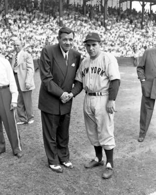 Babe Ruth and Yogi Berra 1947 Photo Print Poster Babe Ruth Day NY ...
