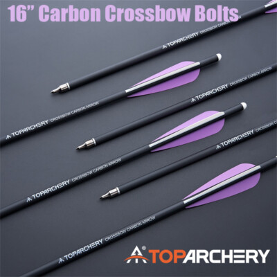 TOPARCHERY 16" Carbon Bolts Arrows Half Moon Nock OD 8.8MM Archery ...