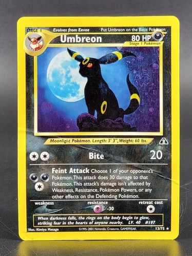 Pokemon Umbreon 13/75 Holo Rare Neo Discovery HP/DMG | eBay