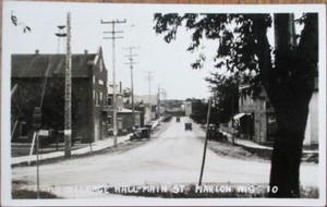 Marion, WI 1933 Realphoto Postcard: Main Street/Village Hall- Wisconsin ...