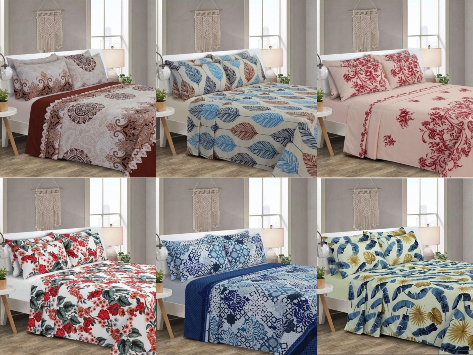 Luxury Flat Sheets With 2 Pillowcase 100% Microfibre Printed Design ...