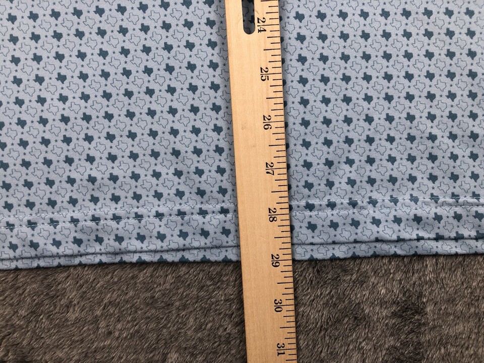 Burlebo Mens Large Polo Shirt Blue Texas AOP Performance Stretch Golf ...