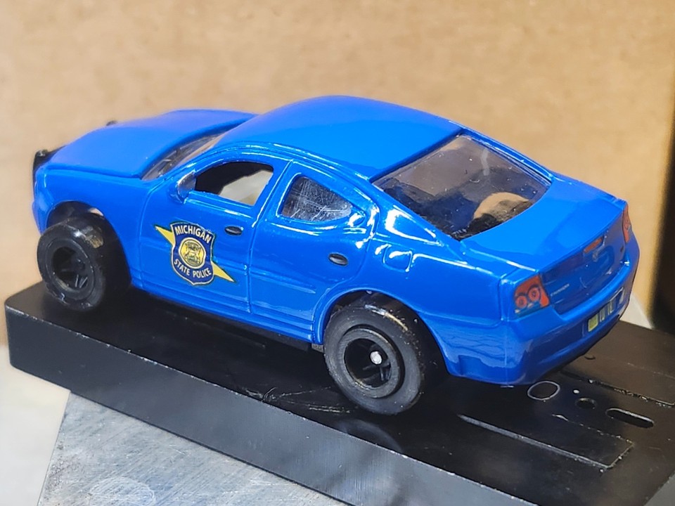 AW MICHIGAN STATE POLICE ON BULLDOG TURBO CHASSIS BOTH NEW HO SLOT CAR ...