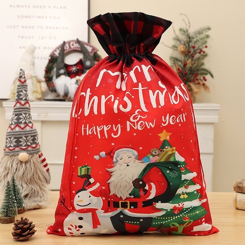 Christmas gift bag, large size, children's candy bag, flannel printed ...